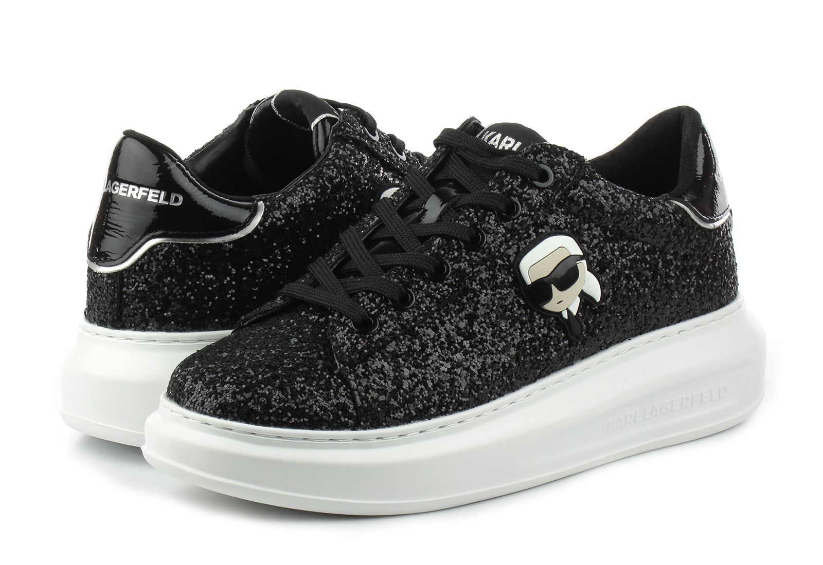 Karl Lagerfeld Fashion Crna Plitke patike - Kapri Karl Nft Lo Lace ...